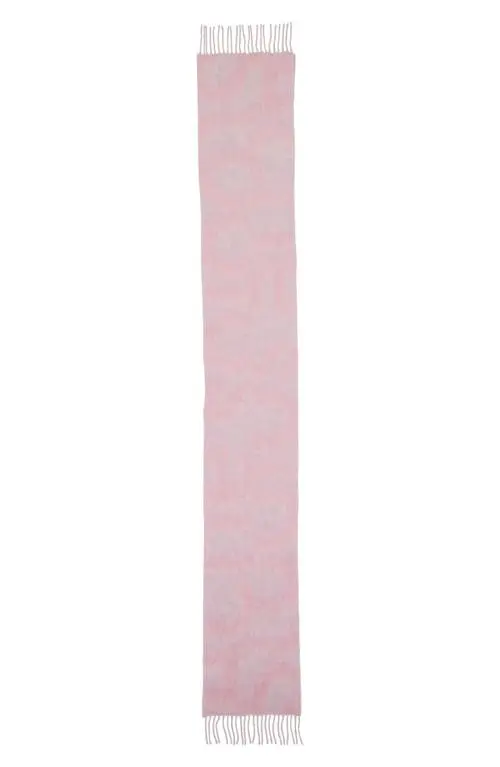 Acne Studios Vandy Logo Jacquard Wool Blend Fringe Scarf - Pink