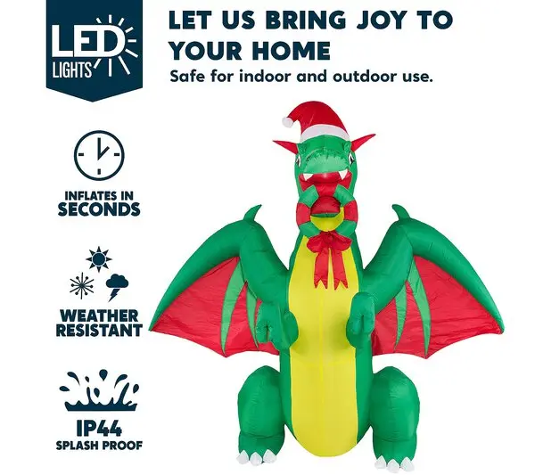 JOIEDOMI 8 Ft Dragon Inflatable Decoration