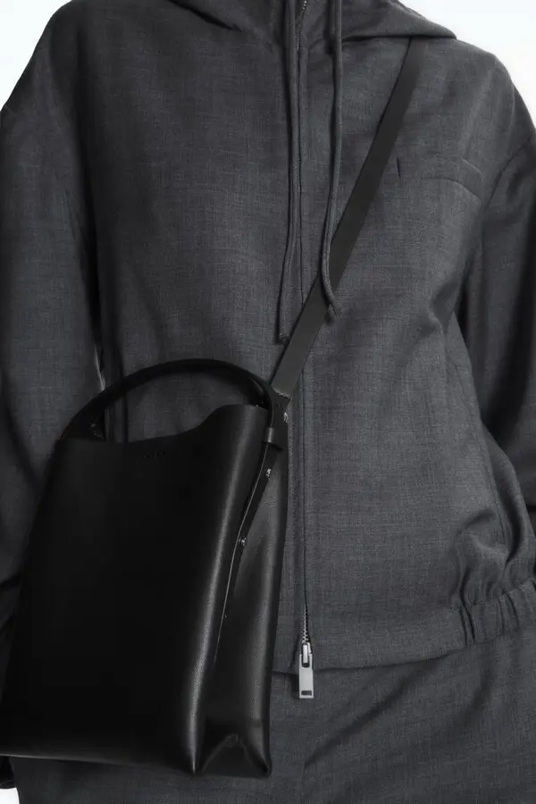 Cos Mini Folded Crossbody Shopper Leather