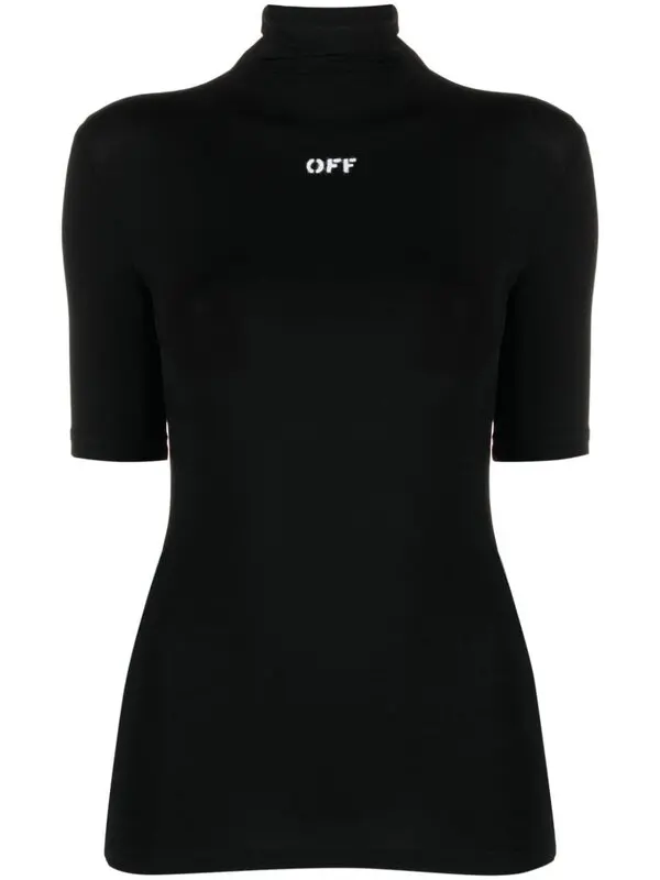 Off-White Logo-print High-neck T-shirt - Black