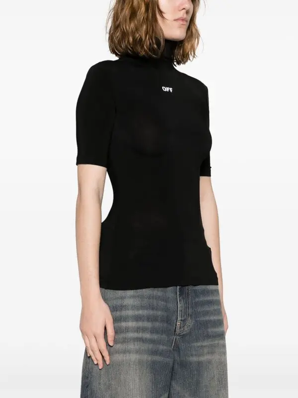 Off-White Logo-print High-neck T-shirt - Black