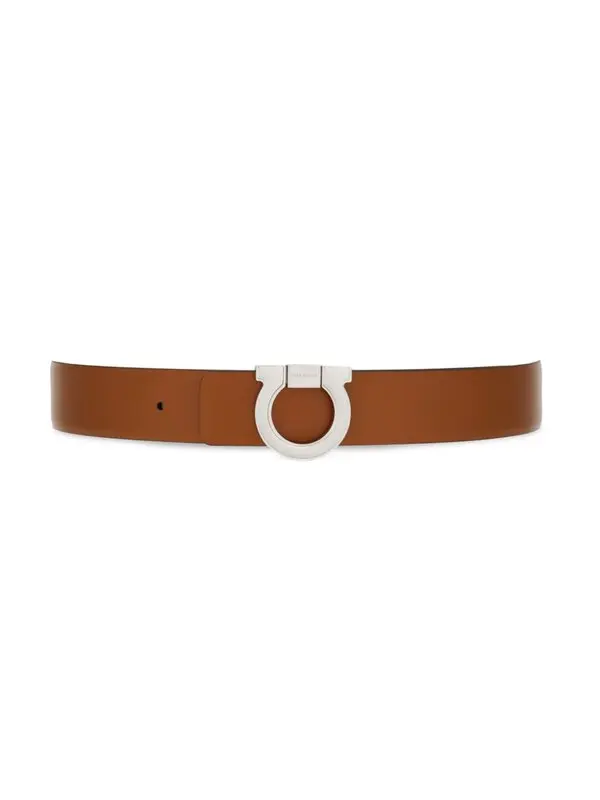 FERRAGAMO Gancini Leather Belt - Black