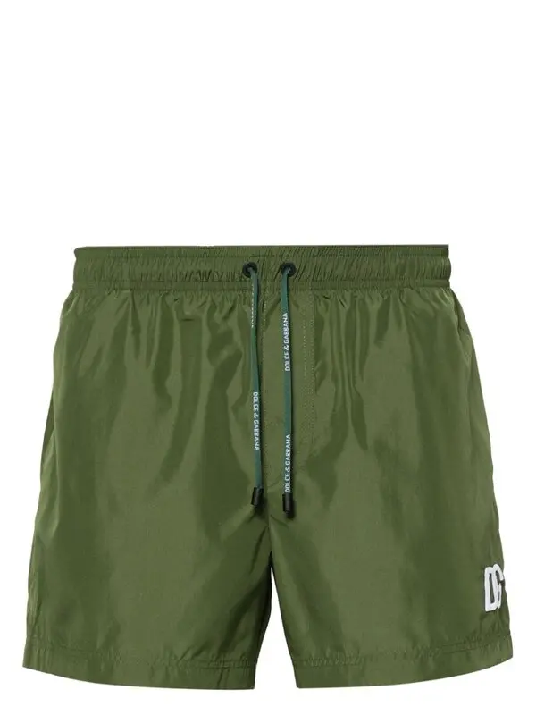 Dolce & Gabbana Logo-embroidered Swim Shorts - Green