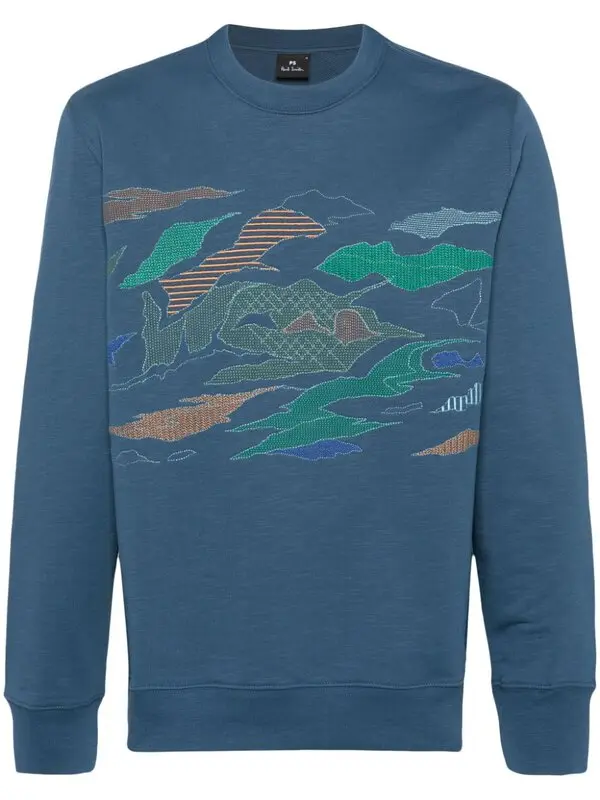 Paul Smith Landscape-embroidered Cotton Sweatshirt