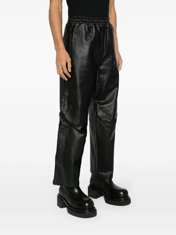 DOUBLET Crocodile-pattern Leather Track Pants