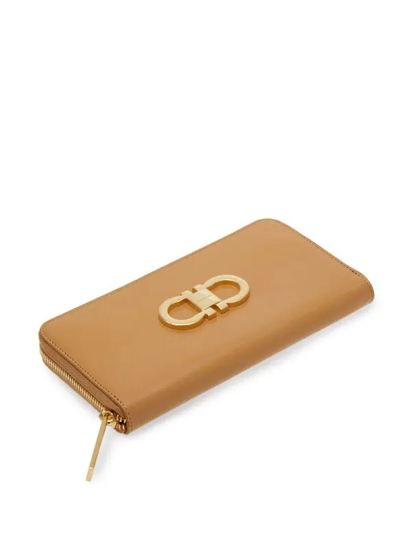 FERRAGAMO Gancini Leather Continental Wallet - Neutrals