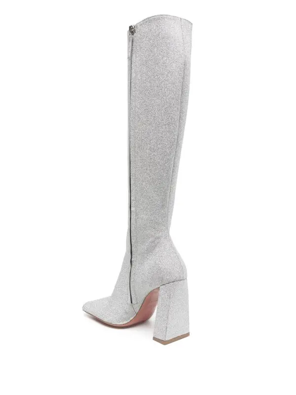 Amina Muaddi Marine Glitter Knee-high Boots