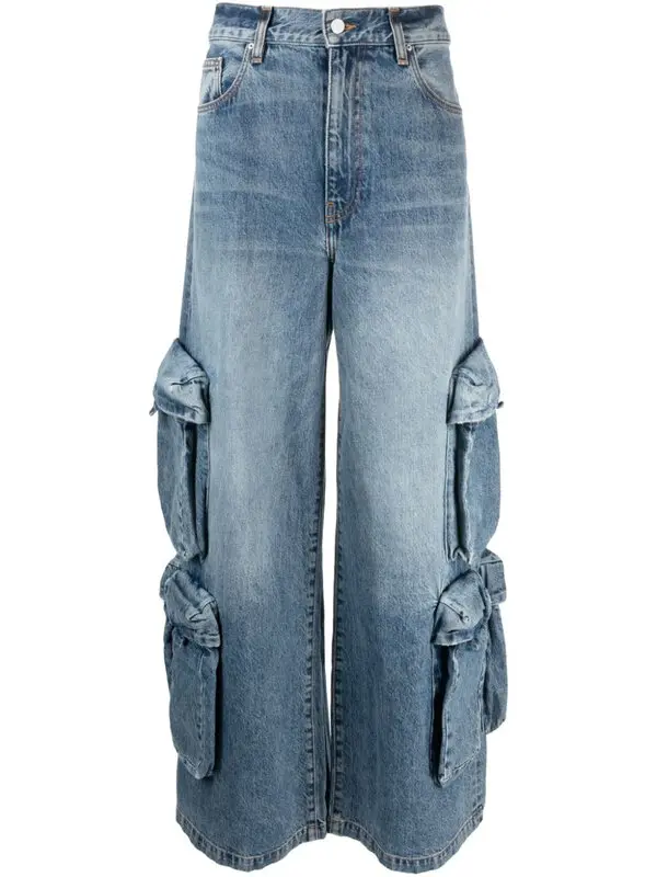 Amiri Baggy Mid-rise Wide-leg Jeans - Blue