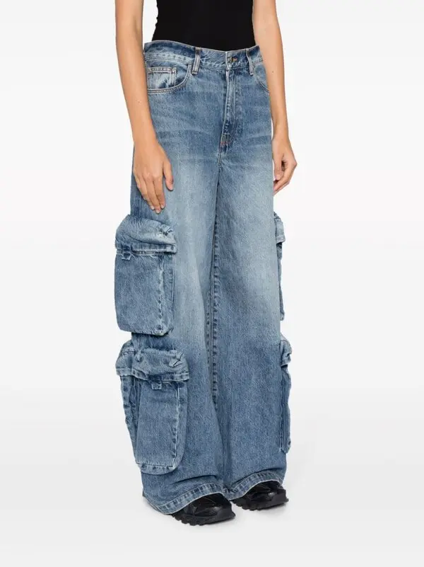 Amiri Baggy Mid-rise Wide-leg Jeans - Blue