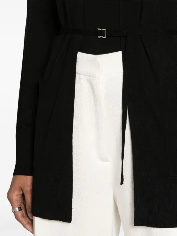 Chloé Wool Cardigan With Belt - Black