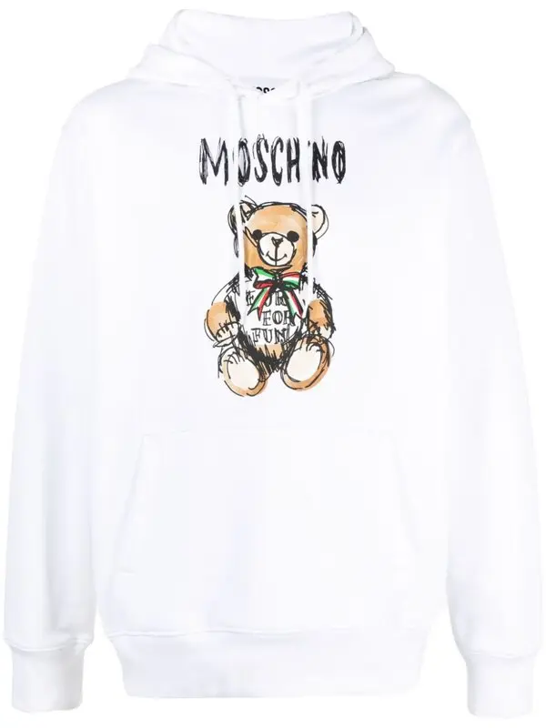 Moschino Teddy Bear Cotton Hoodie - White