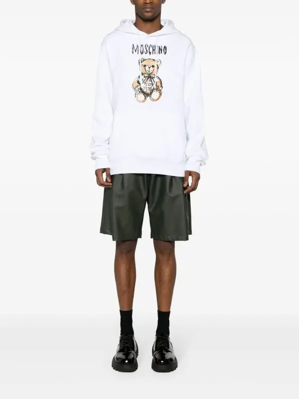 Moschino Teddy Bear Cotton Hoodie - White