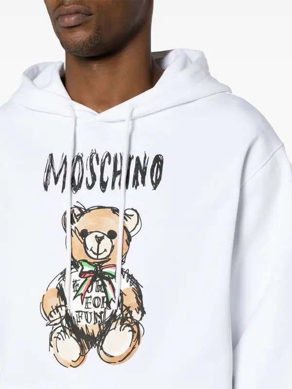 Moschino Teddy Bear Cotton Hoodie - White