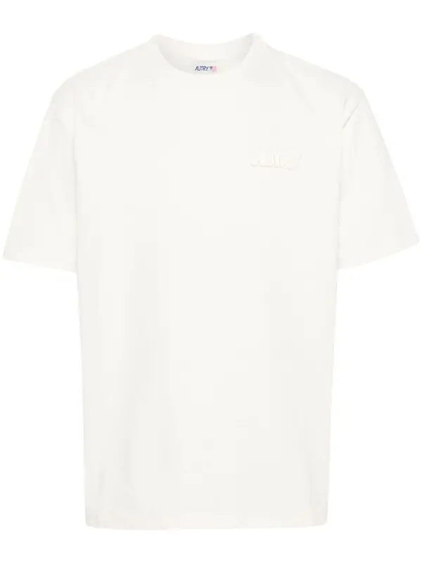 AUTRY Main Logo-patch Cotton T-shirt - White