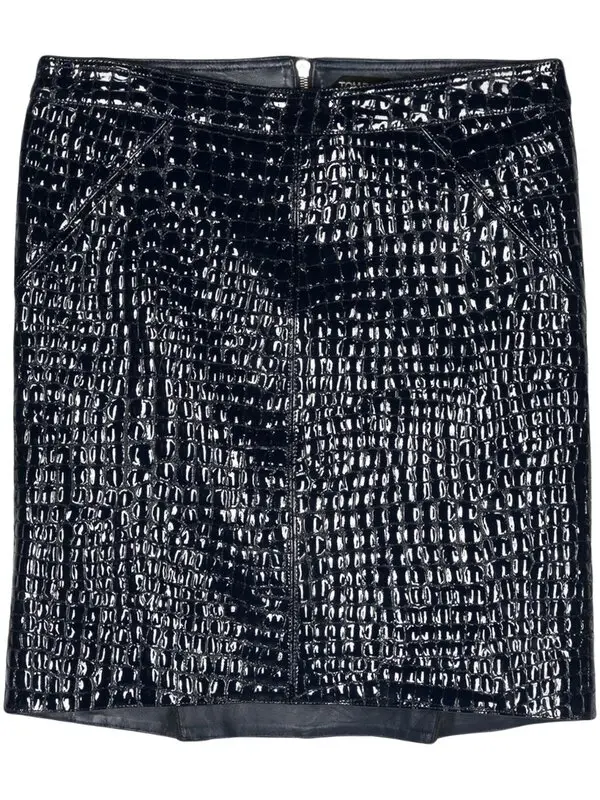 TOM FORD Crocodile-embossed Mini Skirt - Blue