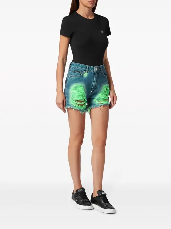 Philipp Plein Tie-dye Denim Shorts