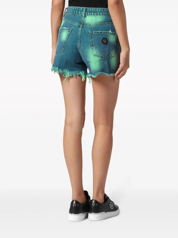 Philipp Plein Tie-dye Denim Shorts