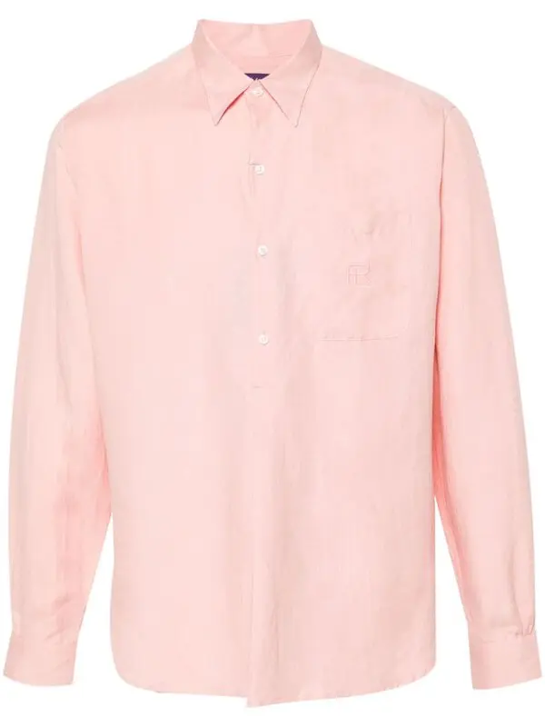 Ralph Lauren Purple Label Logo-embroidered Shirt - Pink