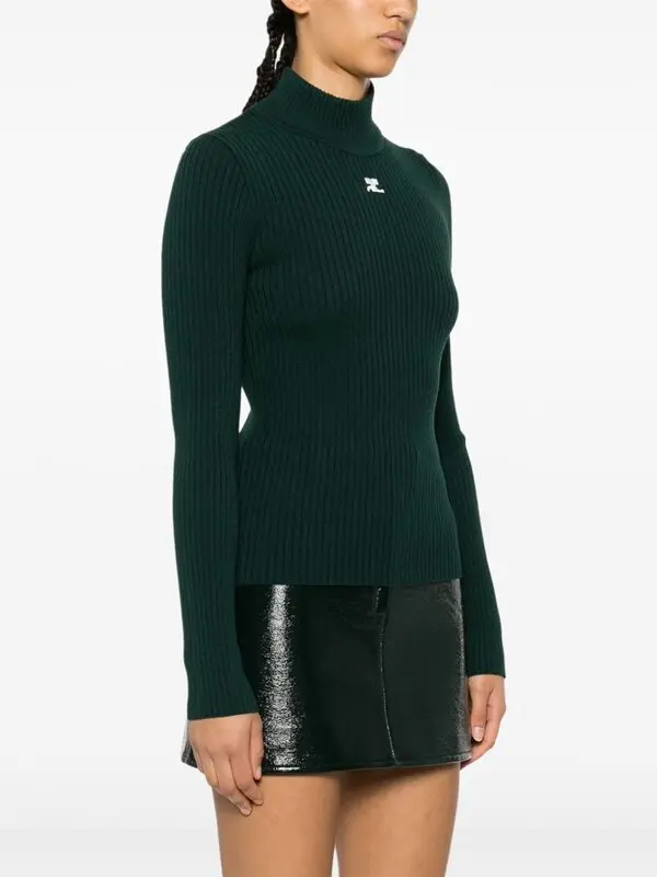 COURREGES Reedition Ribbed Sweater - Green