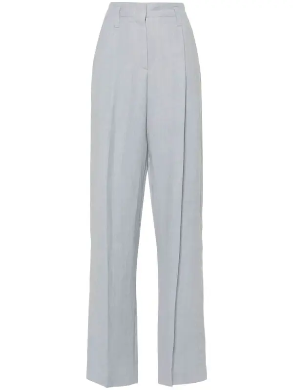 Brunello Cucinelli Pleated Straight-leg Trousers - Blue