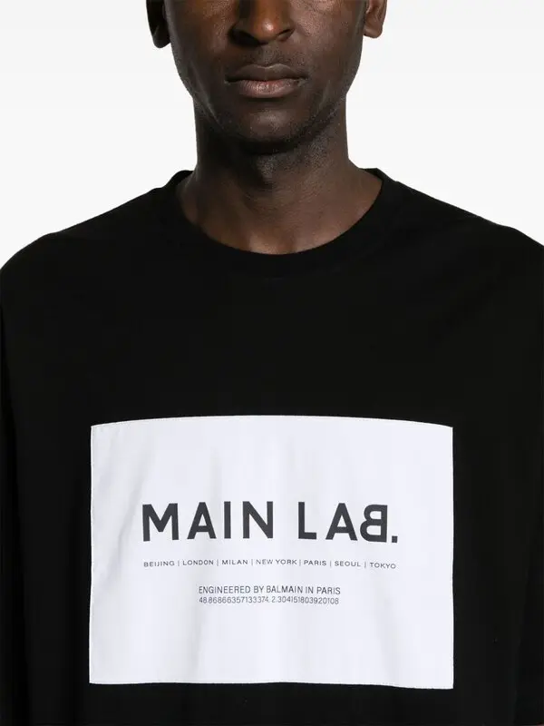 Balmain Slogan-patch Cotton T-shirt