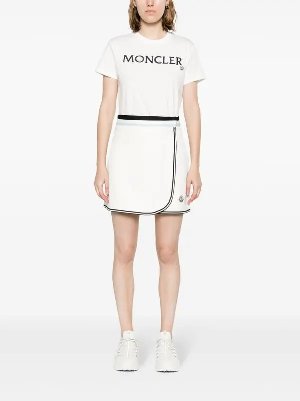 Moncler Logo-appliqué Wrap Skirt - White