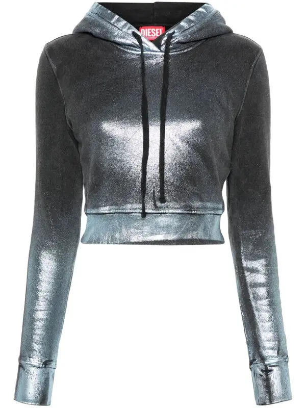 DIESEL® F-slimmy Cropped Hoodie - Blue