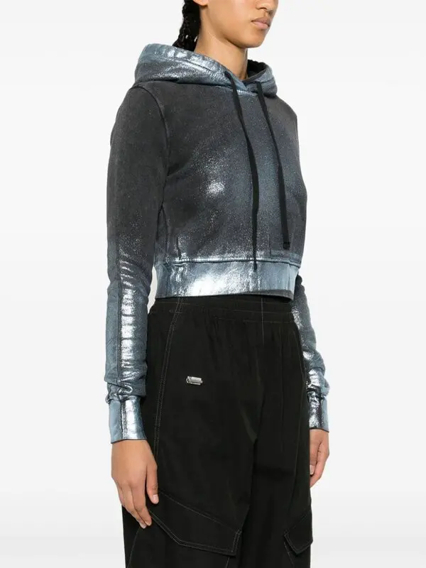 DIESEL® F-slimmy Cropped Hoodie - Blue