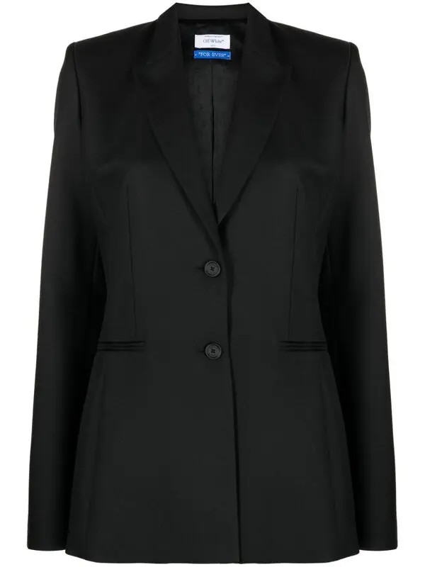 Off-White Peak-lapels Single-breasted Blazer - Black