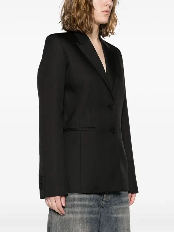 Off-White Peak-lapels Single-breasted Blazer - Black