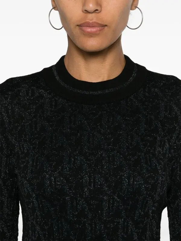 Palm Angels Monogram-jacquard Mini Dress - Black