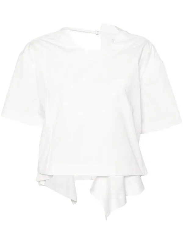 Sacai Asymmetric Poplin T-shirt