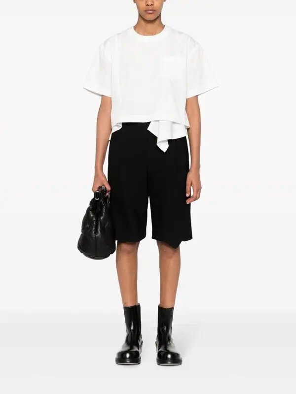 Sacai Asymmetric Poplin T-shirt