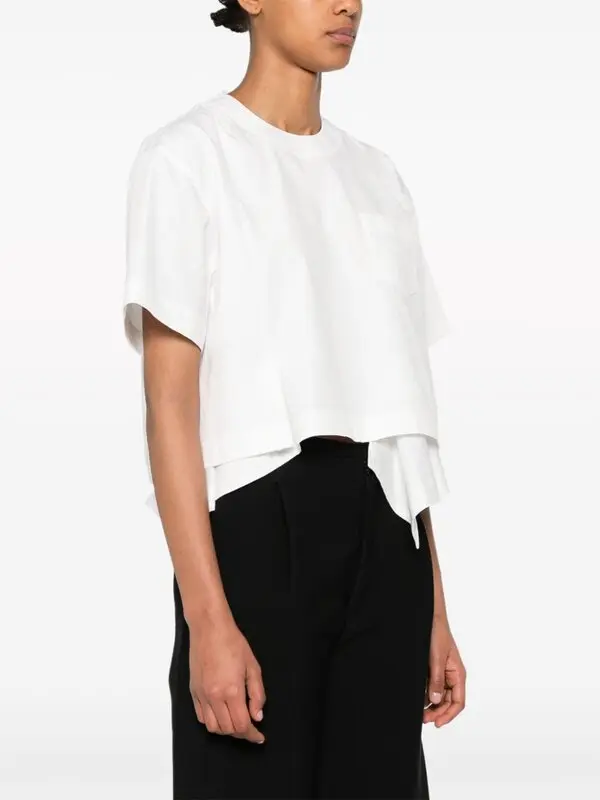 Sacai Asymmetric Poplin T-shirt