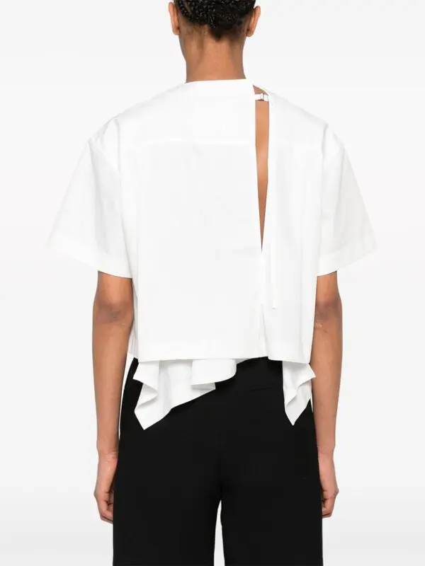 Sacai Asymmetric Poplin T-shirt