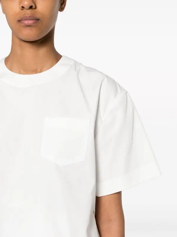 Sacai Asymmetric Poplin T-shirt