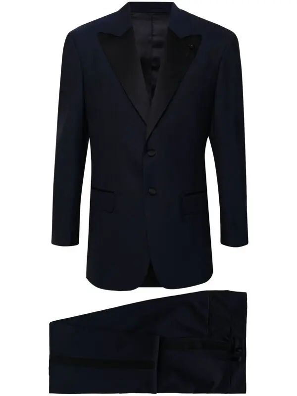 LARDINI Single-breasted Wool-blend Suit - Blue