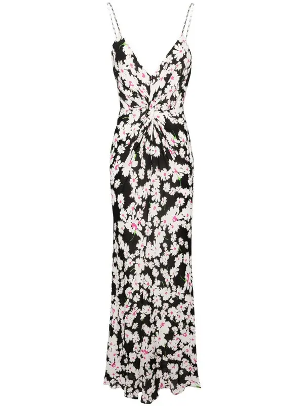 MSGM Floral-print Crepe Maxi Dress - Black