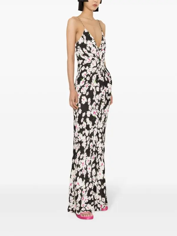 MSGM Floral-print Crepe Maxi Dress