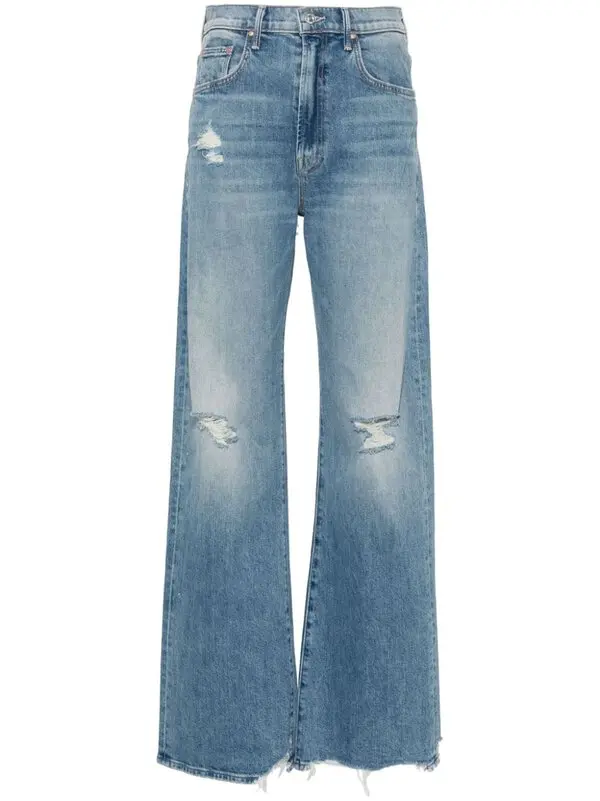 MOTHER The Lasso Sneak Chew Mid-rise Wide-leg Jeans - Blue