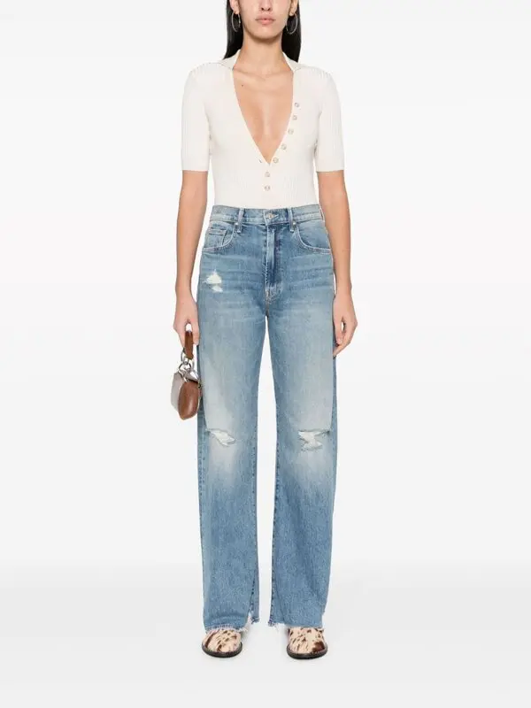 MOTHER The Lasso Sneak Chew Mid-rise Wide-leg Jeans