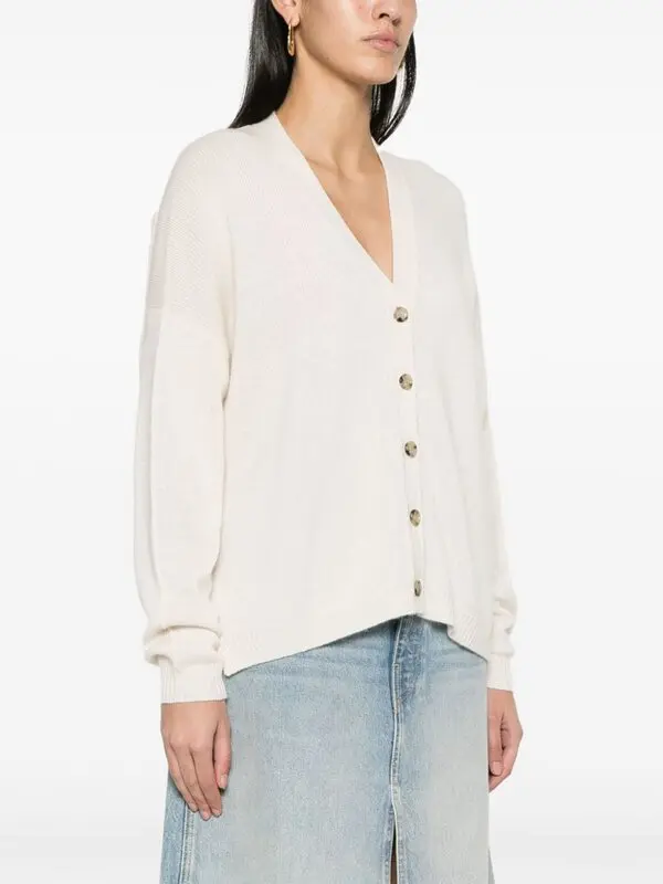 ALLUDE Fine-knit Cashmere Cardigan - Neutrals