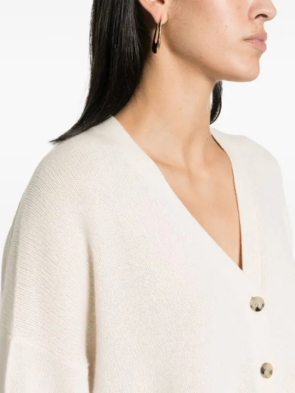 ALLUDE Fine-knit Cashmere Cardigan - Neutrals