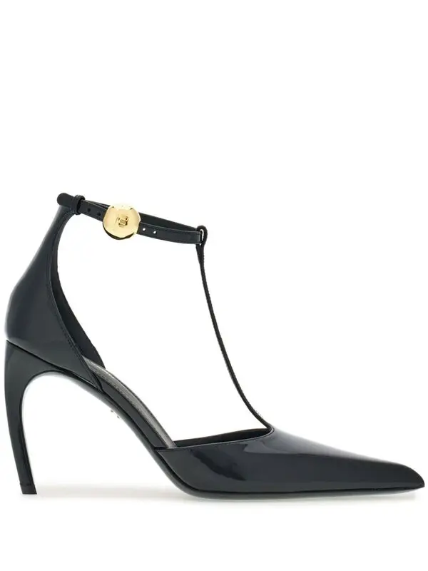 FERRAGAMO T-strap 85mm Patent Leather Pumps