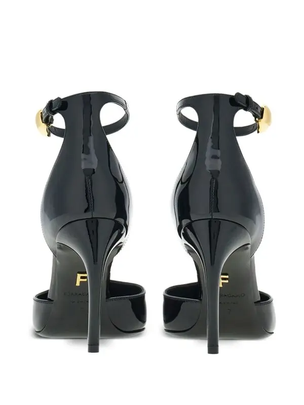 FERRAGAMO T-strap 85mm Patent Leather Pumps