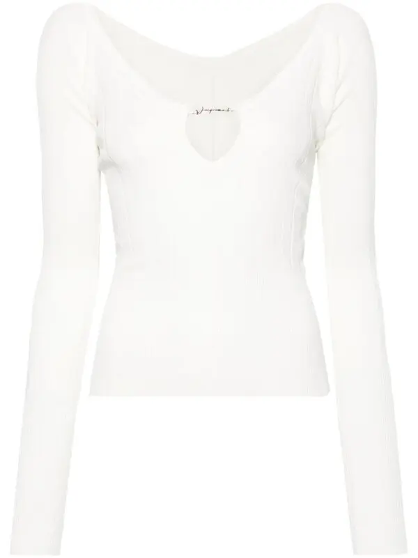 Jacquemus Le Haut Pralu Ribbed Top - White
