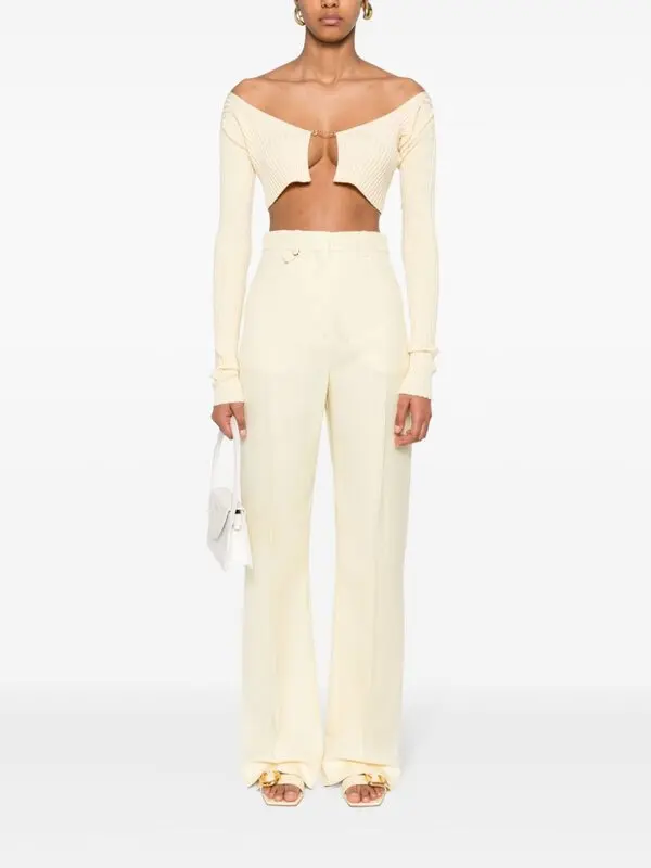 Jacquemus Le Pantalon Sauge Flared Trousers - Yellow