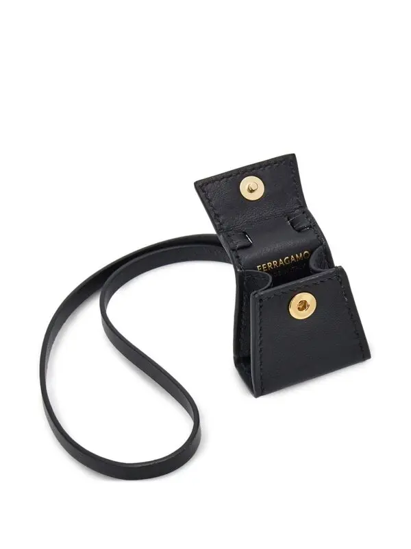 FERRAGAMO Gancini Plaque Leather Purse