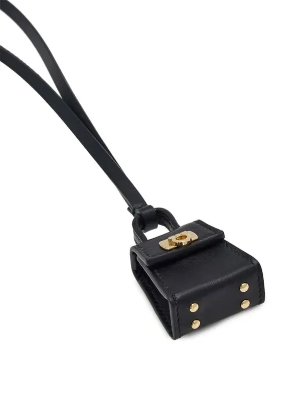 FERRAGAMO Gancini Plaque Leather Purse