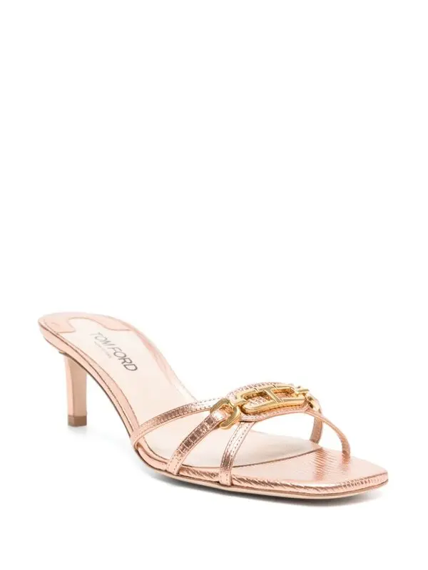 TOM FORD Logo-plaque Leather Heeled Sandals